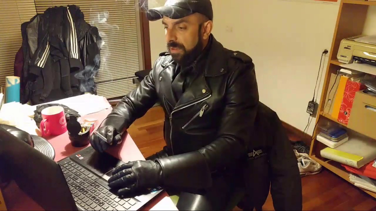 Live stream smoking in full leather - YouTube