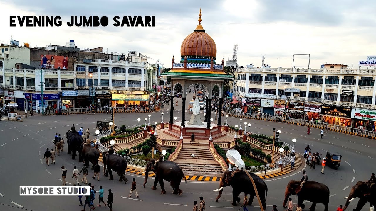 Dasara Elephants Arjuna Evening Jumbo Savari (22Sept2019) Mysore ...
