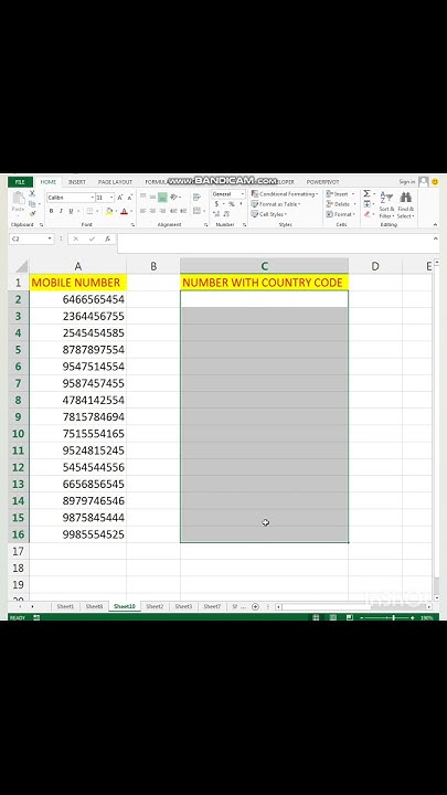 How to Add (+91) before Mobile Number #shorts #excel #tipsandtricks # ...