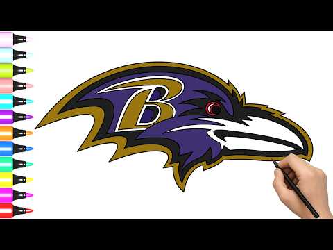 How to Draw Baltimore Ravens Logo!