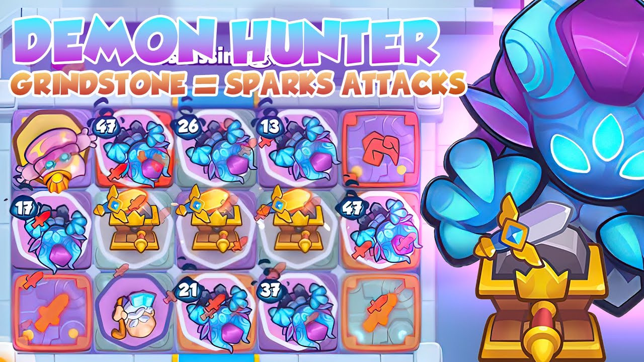 DEMON HUNTER + GRINDSTONE is INSANE with SPARK ATTACKS| | COOP Rush Royale - YouTube
