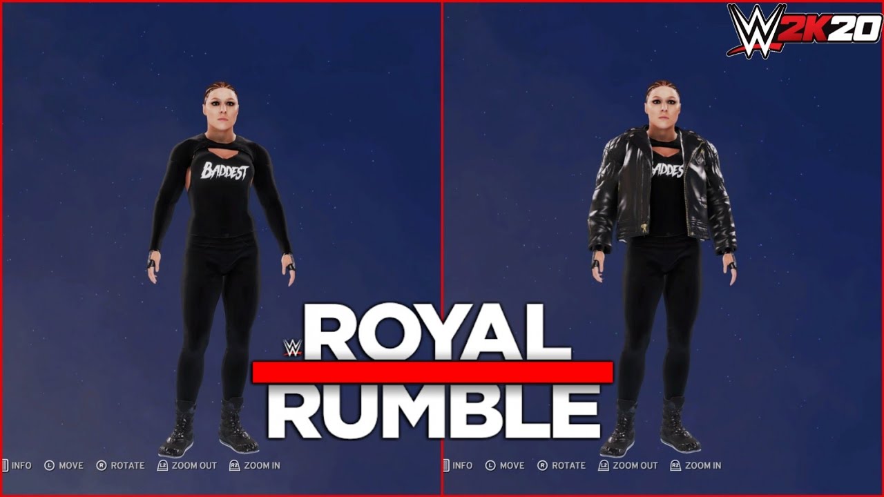 WWE 2K20: Ronda Rousey - Royal Rumble 2022 Attire - YouTube
