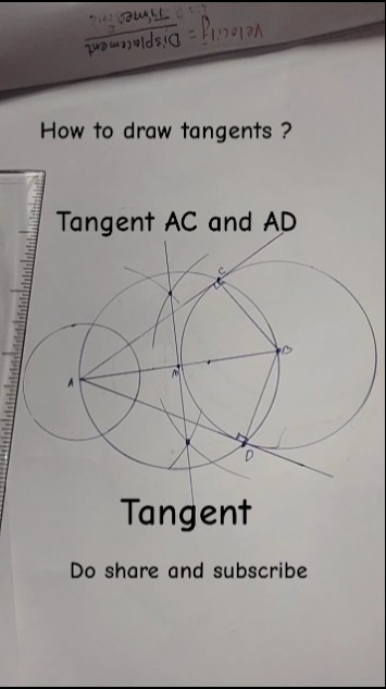how to draw tangent to circle||#tangents #maths #datarepresentation ...