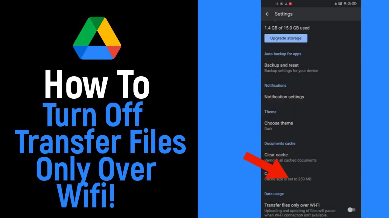 How to Turn Off Transfer Files Only Over Wifi on Google Drive [NEW ...