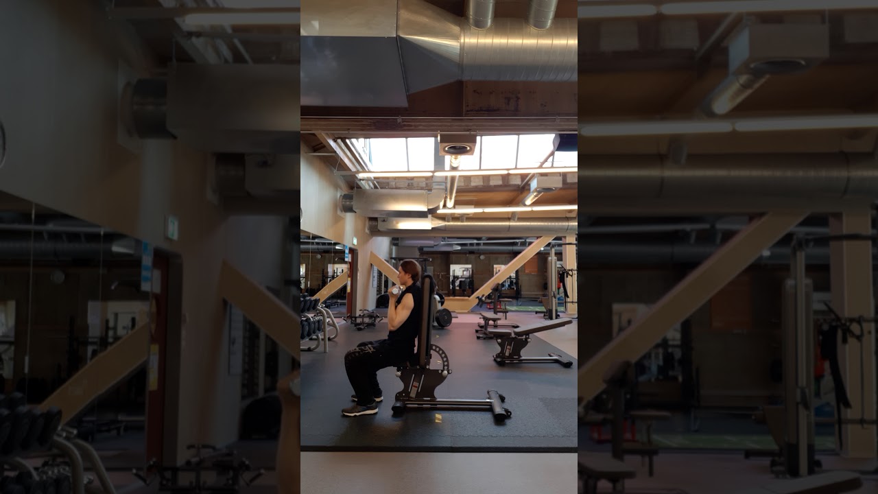 Supinated dumbbell shoulder press, narrow, 90 degree - YouTube