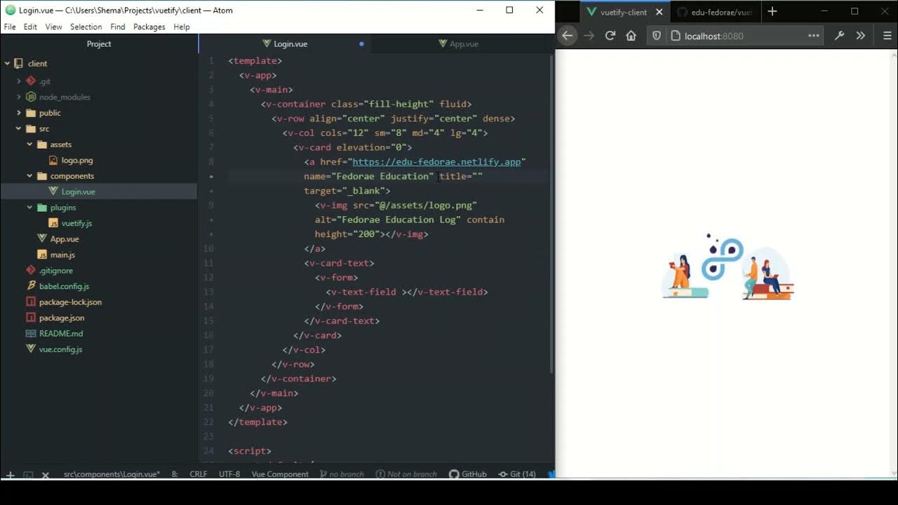 Creating a Login Form Using Vuetify The Vuejs Library | 1 - Fedorae Education - YouTube