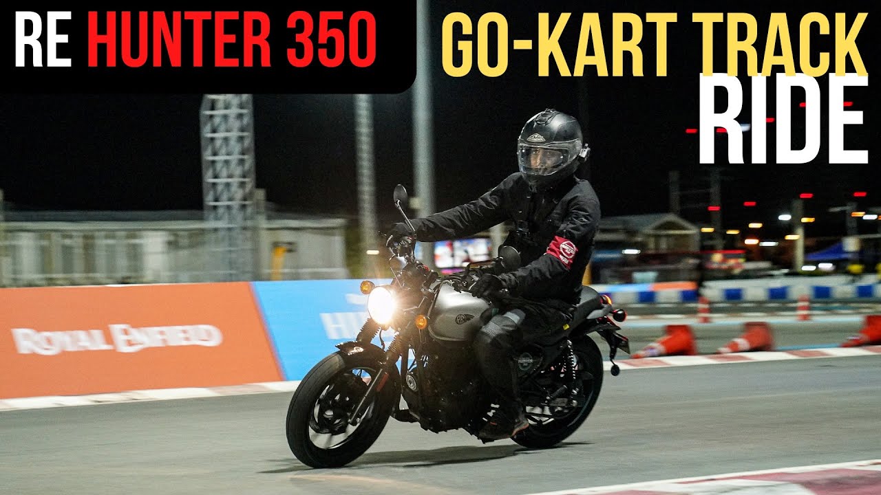 RE Hunter 350 Night Track Ride & Exhaust Note (Raw Video) - YouTube