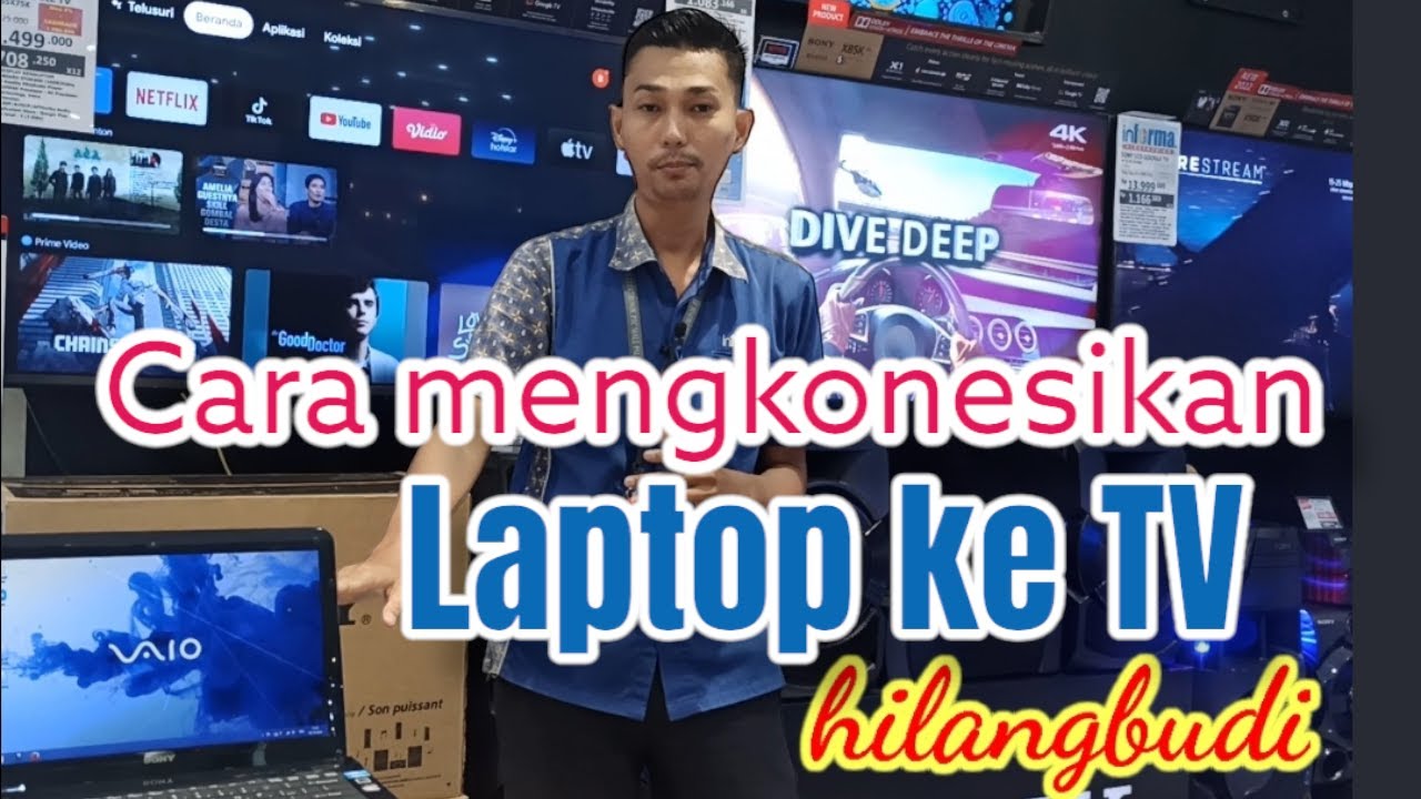 cara menampilkan tampilan laptop ke tv google tv sony tanpa kabel - YouTube