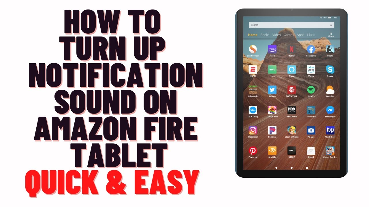 how to turn up notification sound on amazon fire tablet - YouTube