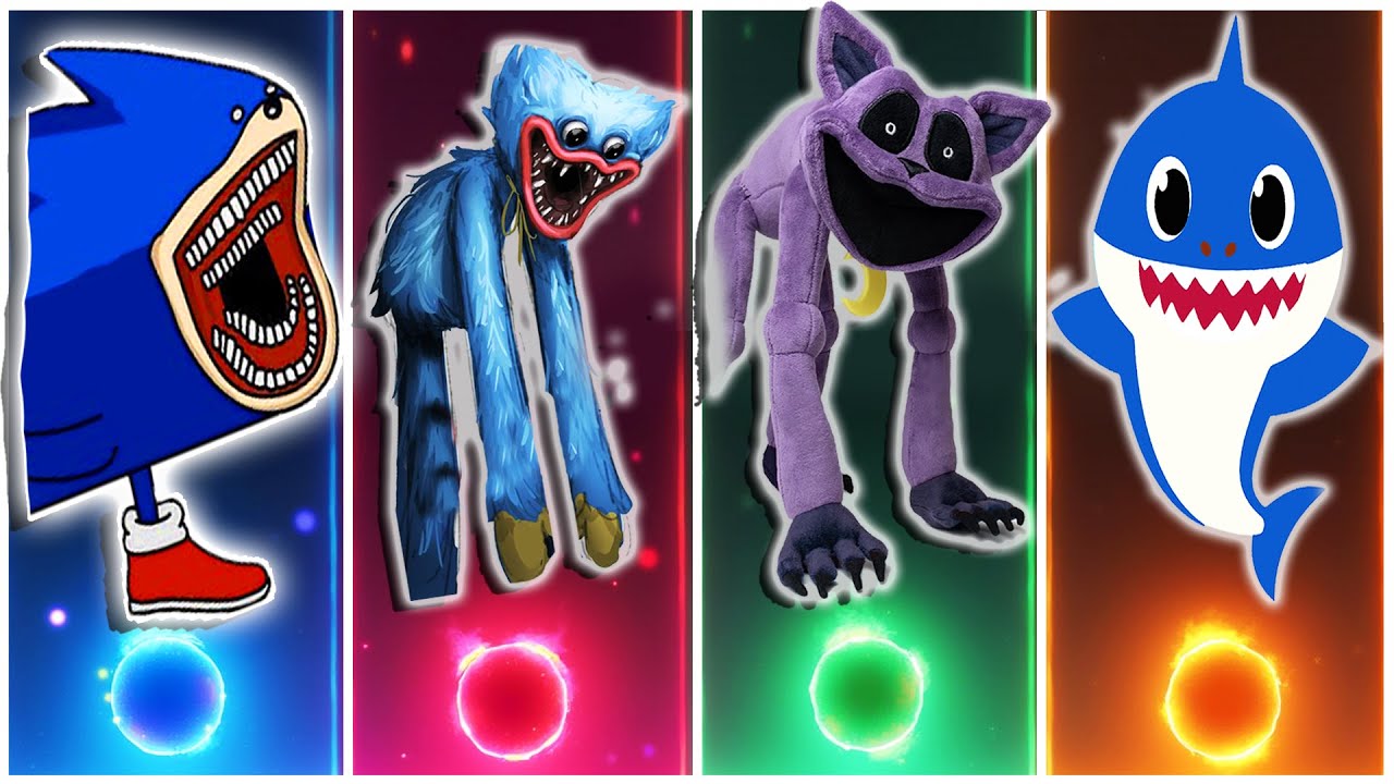 SHIN SONIC 🆚 HUGGY WUGGY 🆚 CATNAP 🆚 BABY SHARK - TILES HOP EDM RUSH ...