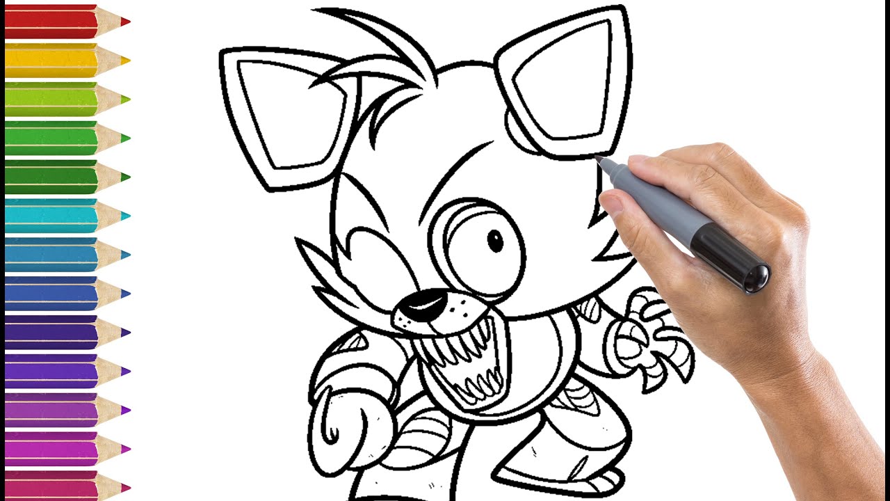 How To Draw Foxy - Five Nights at Freddy's - step by step - YouTube