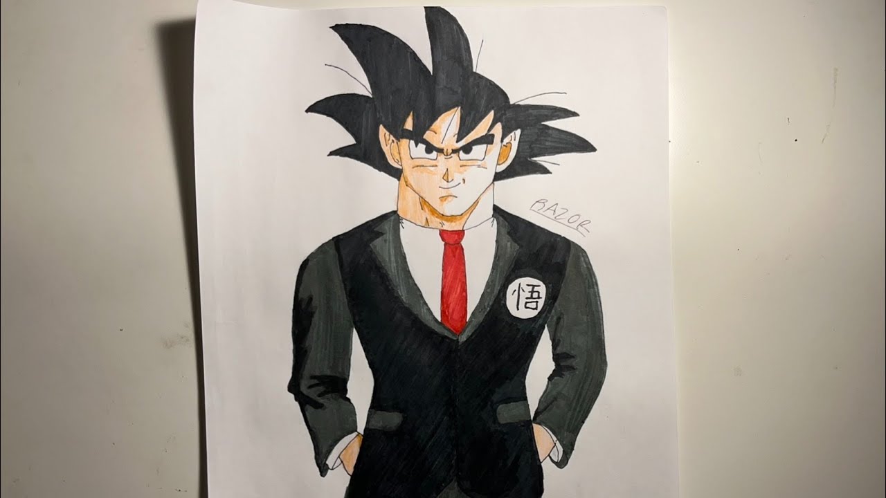How to Draw: GOKU IN A SUIT - YouTube