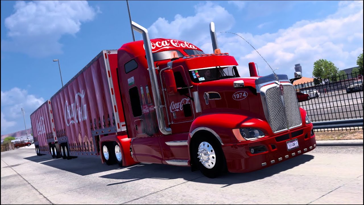 American Truck Kenworth T600 doble remolque Coca Cola 1.53 | Mod ATS 1. ...