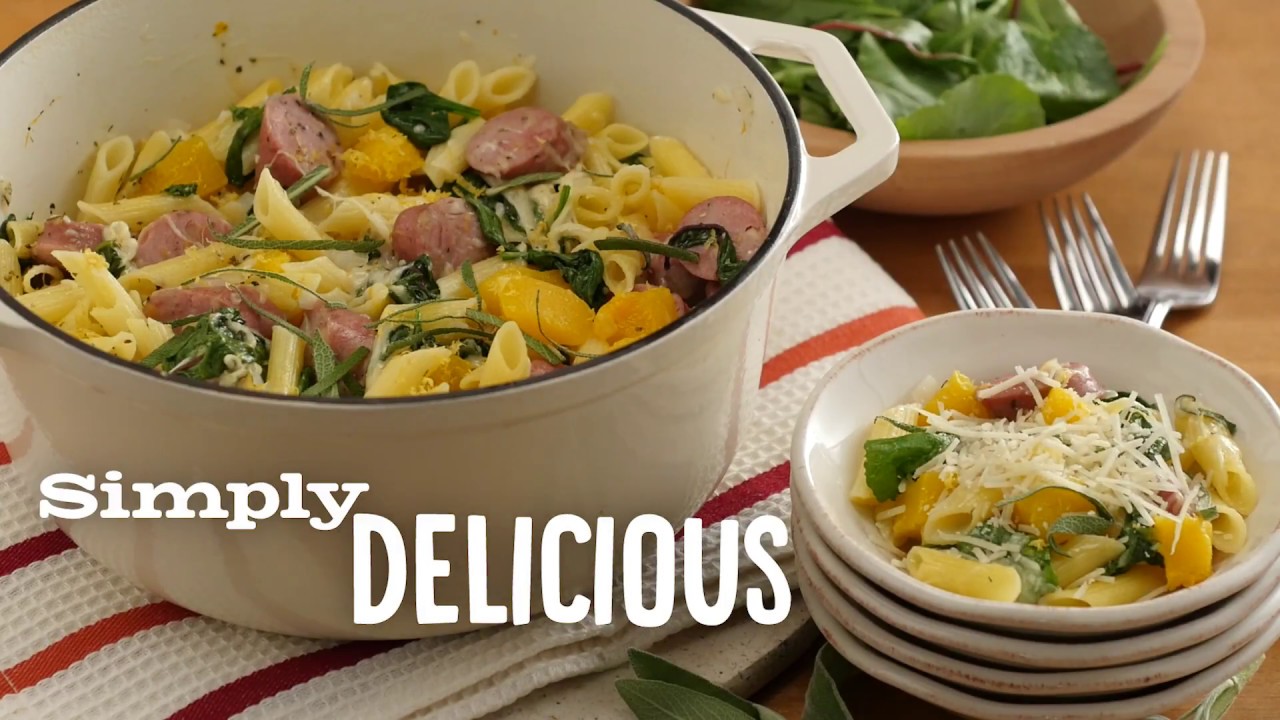 How to Make One Pot Sausage and Butternut Squash Pasta | Seasonal ...
