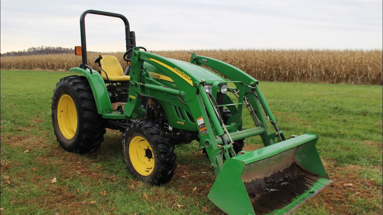 John Deere 4105 Tractor with H165 John Deere Front End Loader and ...