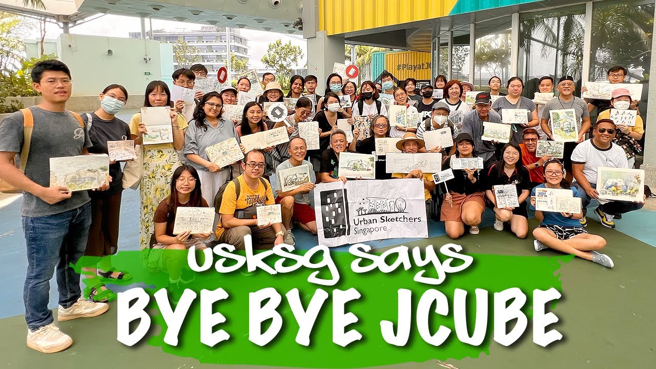 Urban Sketchers Singapore • Bye Bye JCube - YouTube