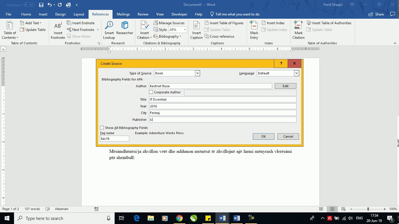 Microsoft Word - APA style citation - YouTube