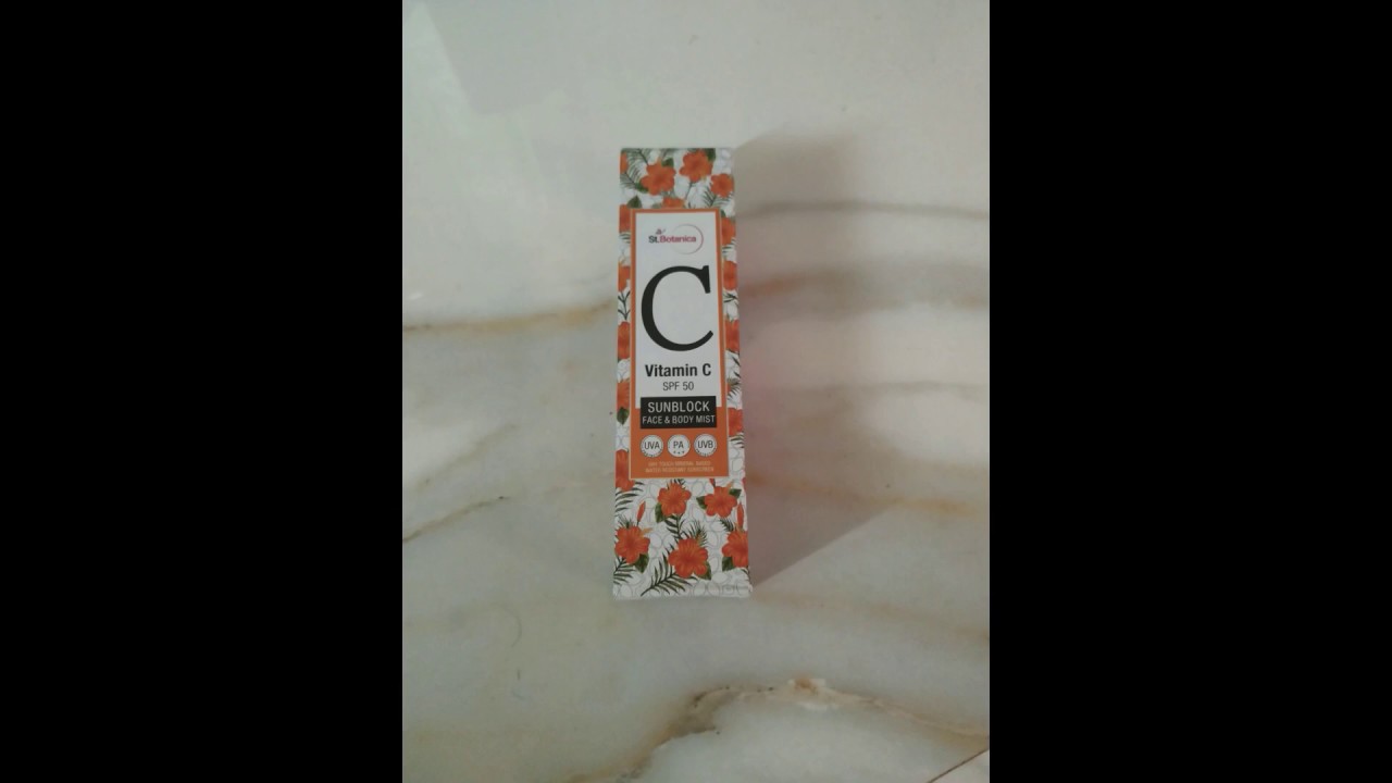ST Botanica vitamin C spf 50 sunscreen face and body mists - YouTube