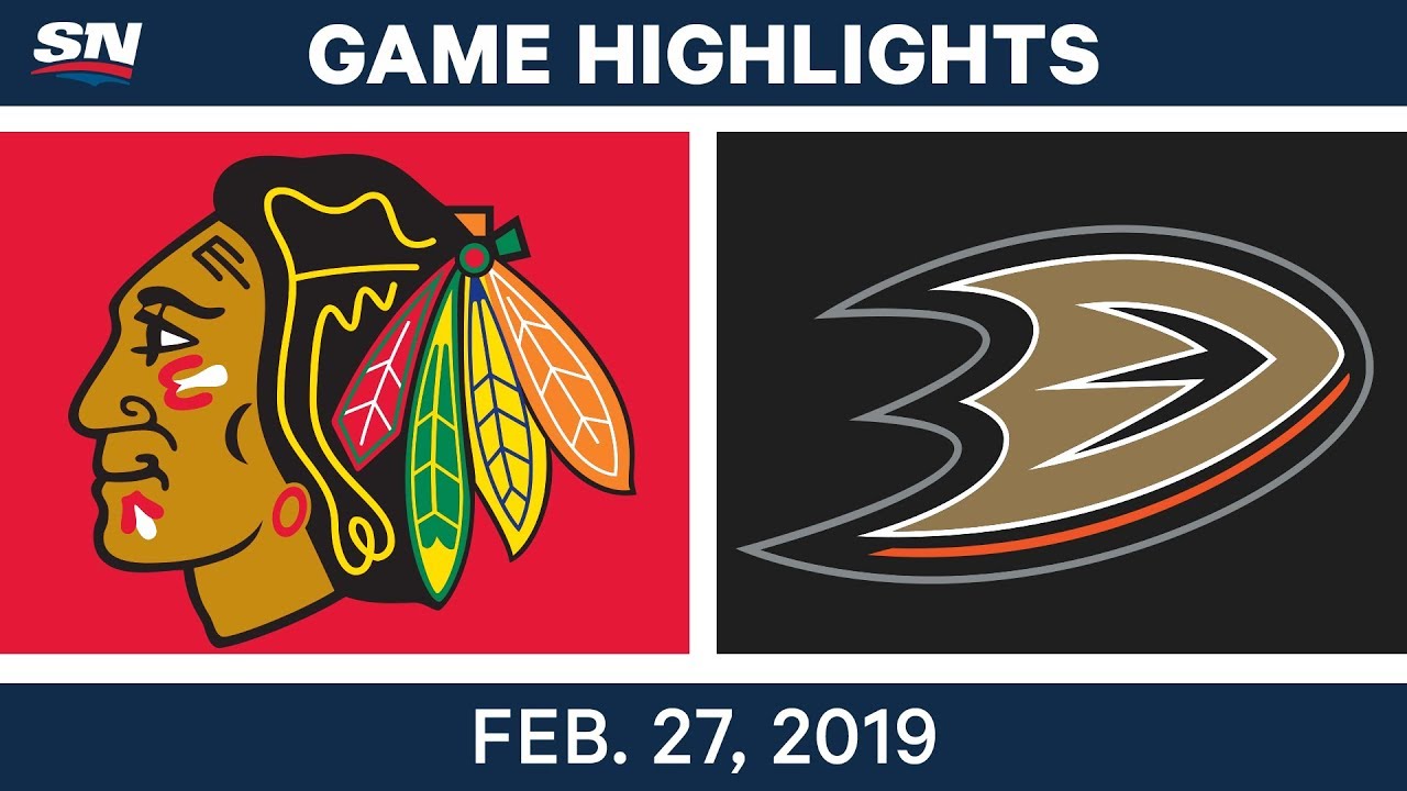 NHL Highlights | Blackhawks vs. Ducks - Feb 27, 2019 - YouTube