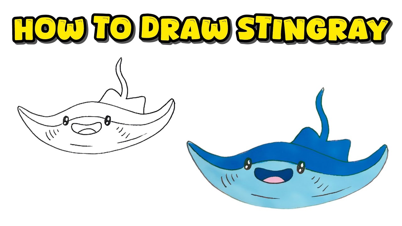 How to Draw a Stingray – Ocean Animal Drawing Guide with Details - YouTube
