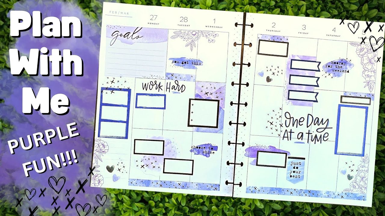 PURPLE Plan With Me - weekly spread for Feb. 27 - Mar. 5 - using 2 ...