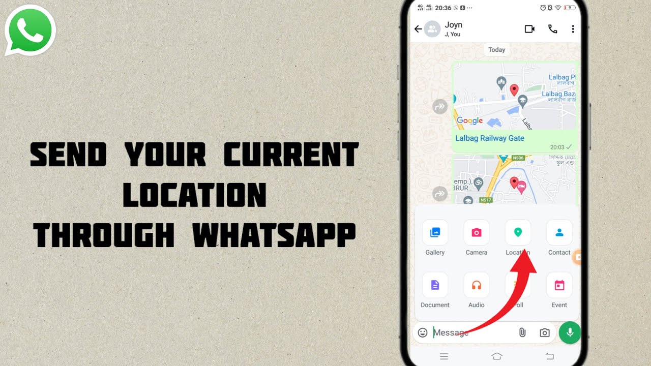 How To Send Your Current Location Through WhatsApp - YouTube