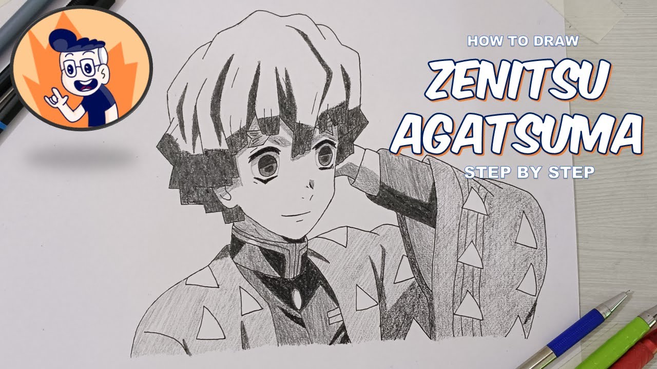 How to draw Zenitsu Agatsuma || Demon Slayer || step-by-step drawing ...