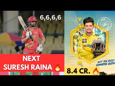 Sameer Rizvi - A Right Handed Suresh Raina | CSK Picked him For 8.4 Cr ...