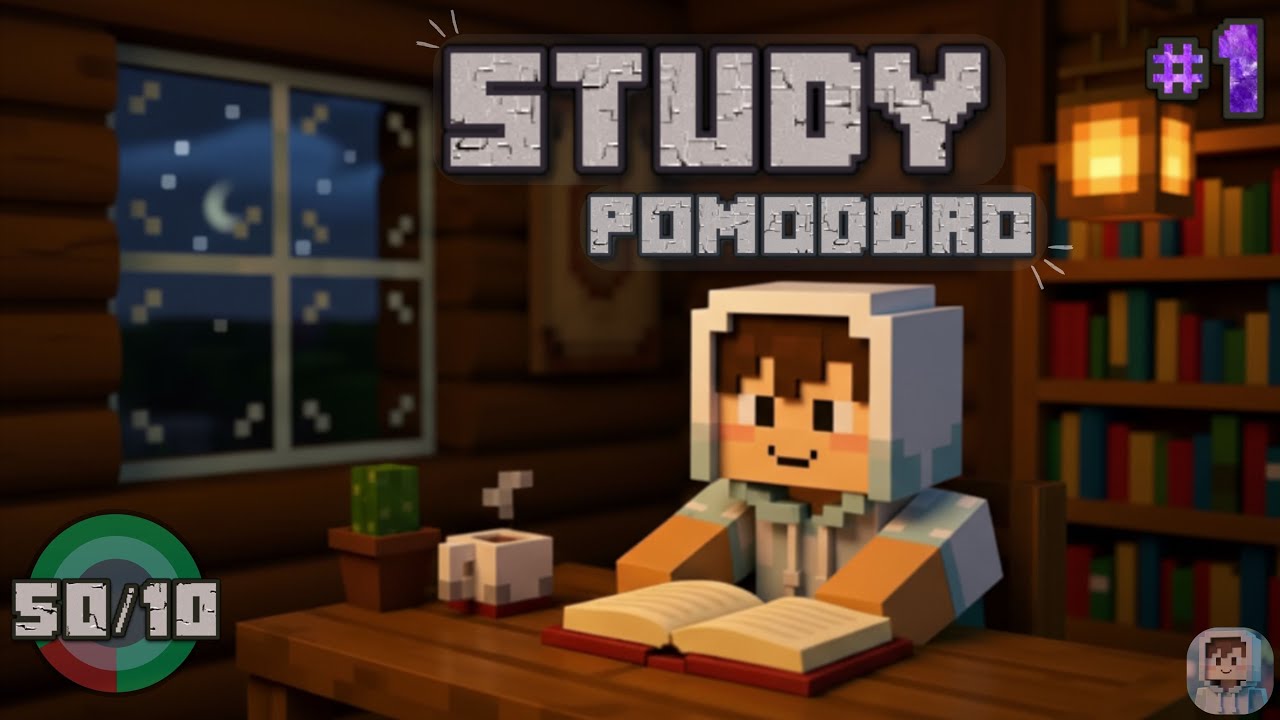 Minecraft Study with Me ⛏️ 4 Hour Pomodoro (50/10) | Deep Focus & Ambient Music - YouTube