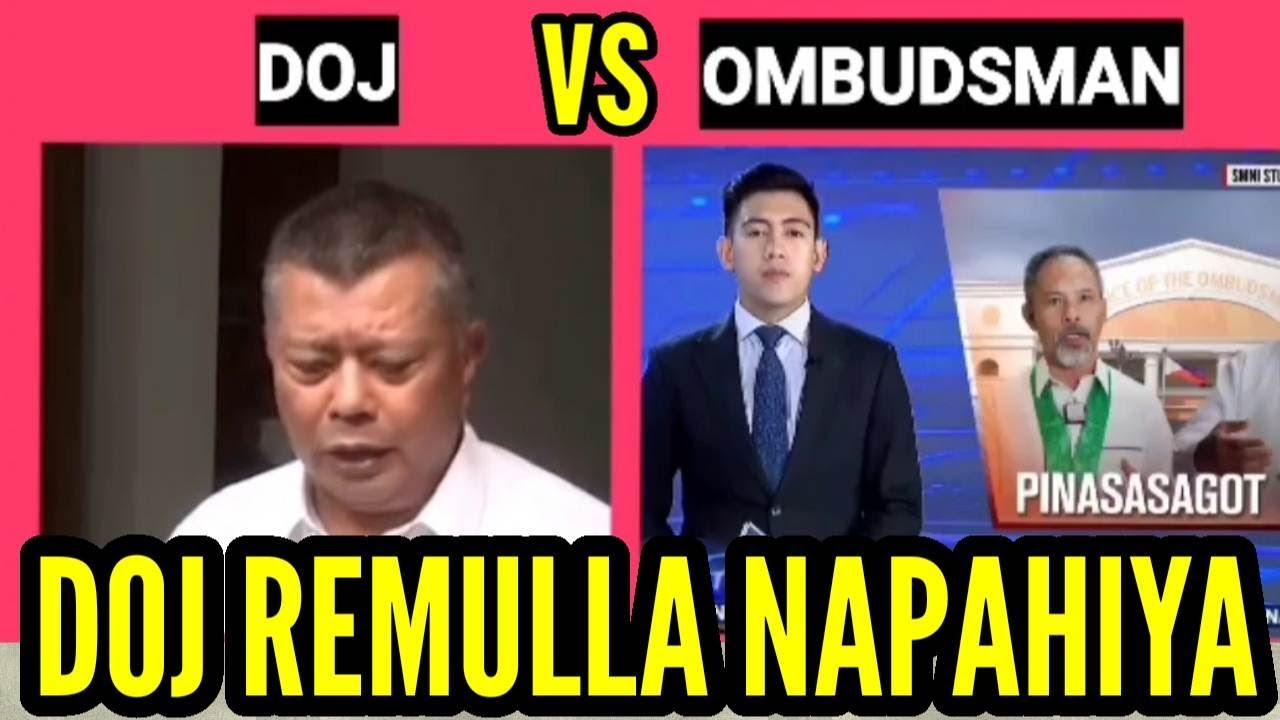 DOJ REMULLA NAPAHIYA SA OMBUDSMAN SA USAPING JURISDICTION - YouTube