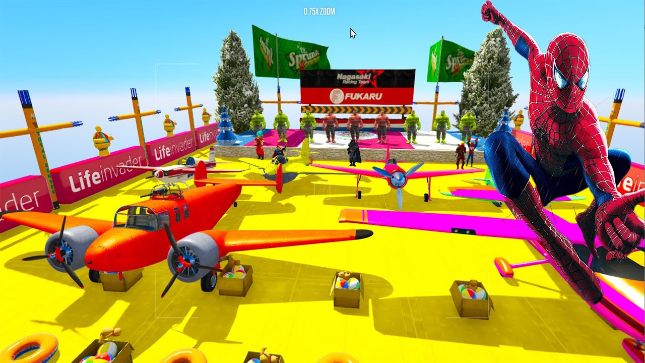 Super intense F1 race between superheroes - YouTube