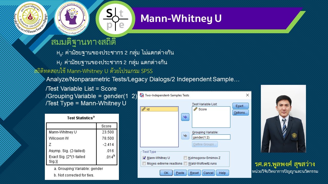 Mann-Whitney U Test - YouTube