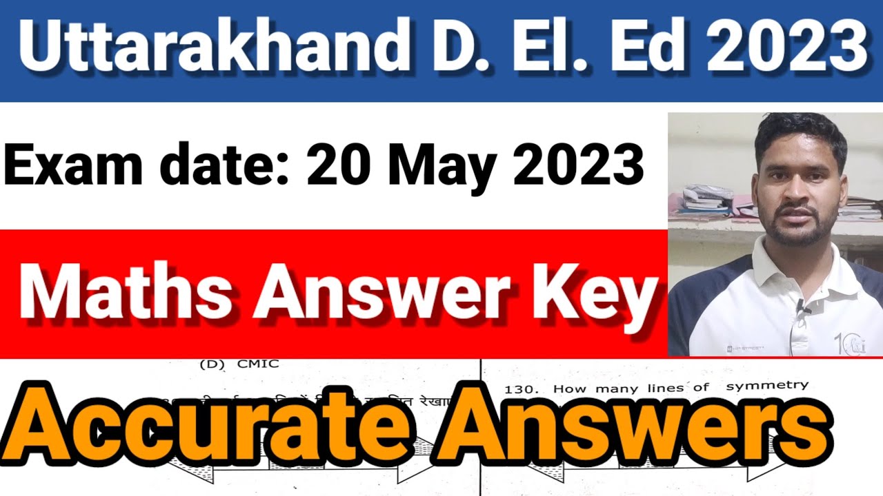 Uttarakhand deled 2023 answer key | uttarakhand deled exam 20 may 2023 ...