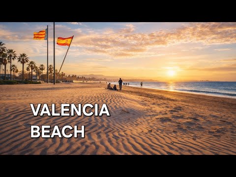 Valencia Beach Walk 🌊 Spain’s Hidden Paradise | Relaxing Walking Tour