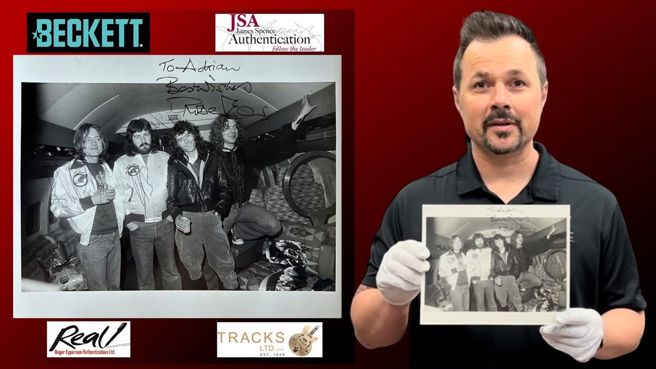 ULTRA RARE Led Zeppelin 1977 Group Signed 8” x 10” Original Type I ...