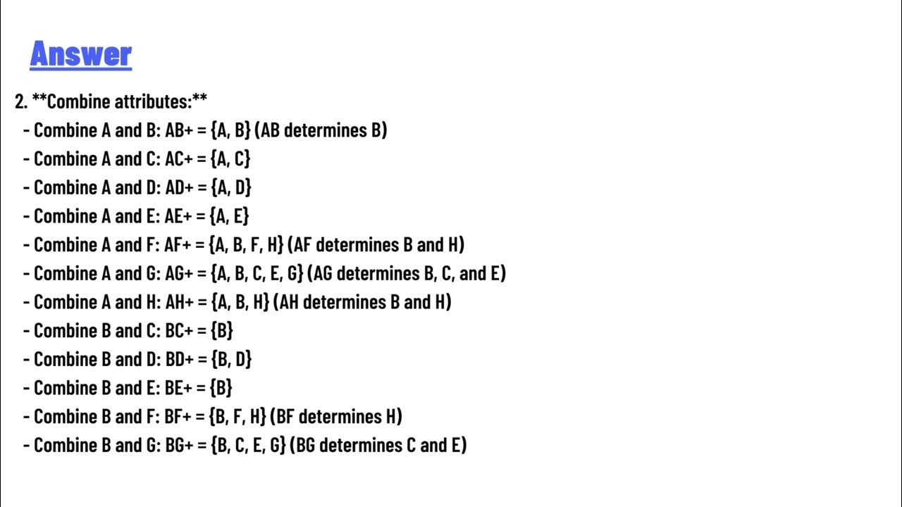 Consider the relation schema R(A, B, C, D, E, F, G, H) with the set of functional dependencies ...
