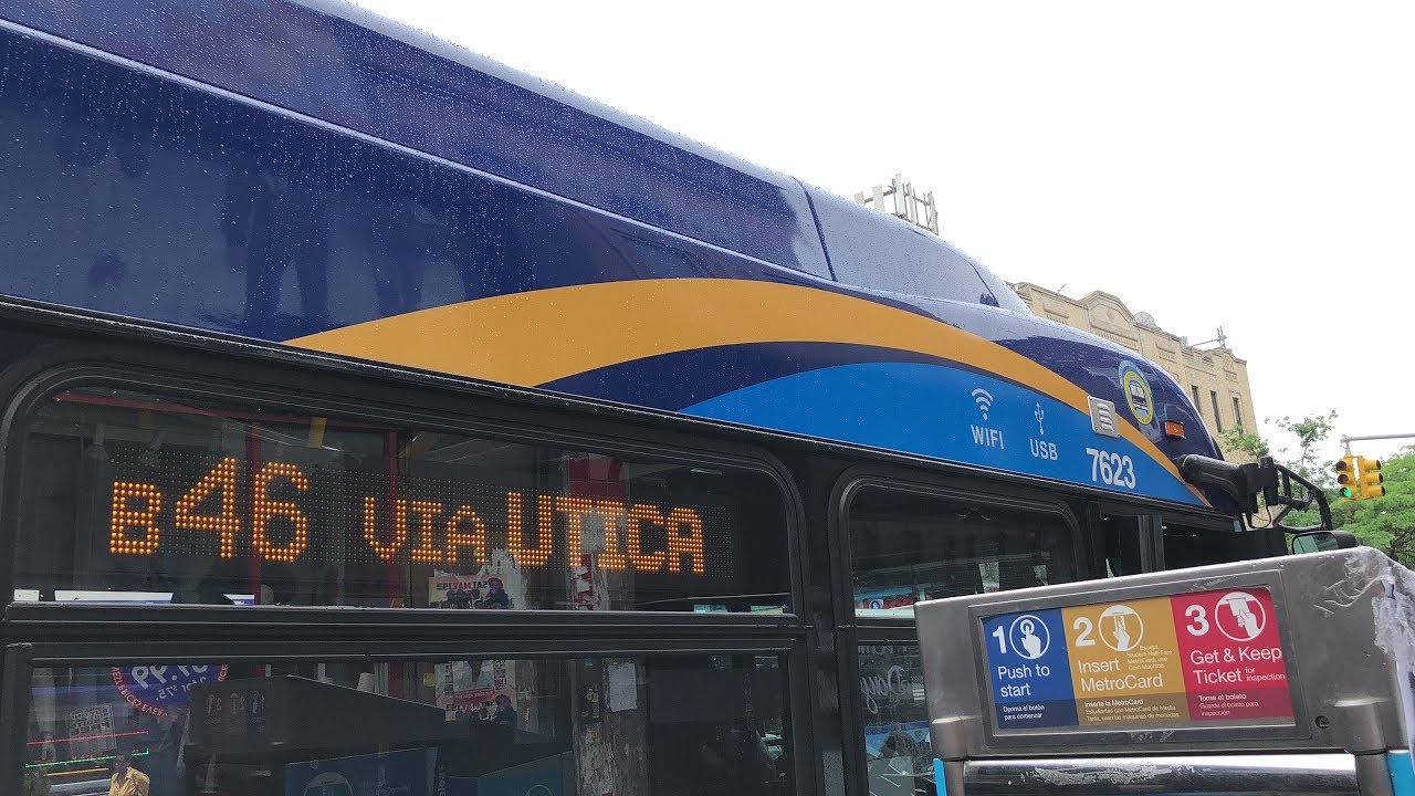 2018 New Flyer XD40 #7623 on the B46 Select Bus Service at Utica Avenue ...