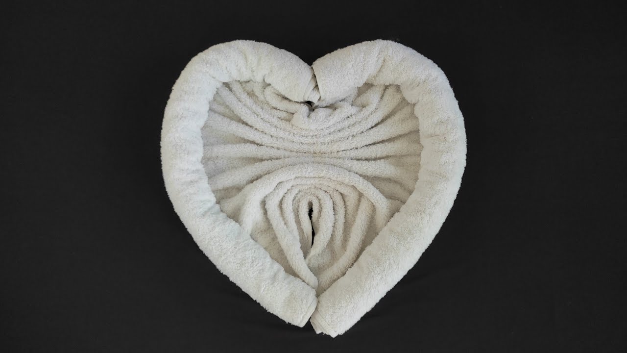 Heart Towel Folding - Towel Art - YouTube