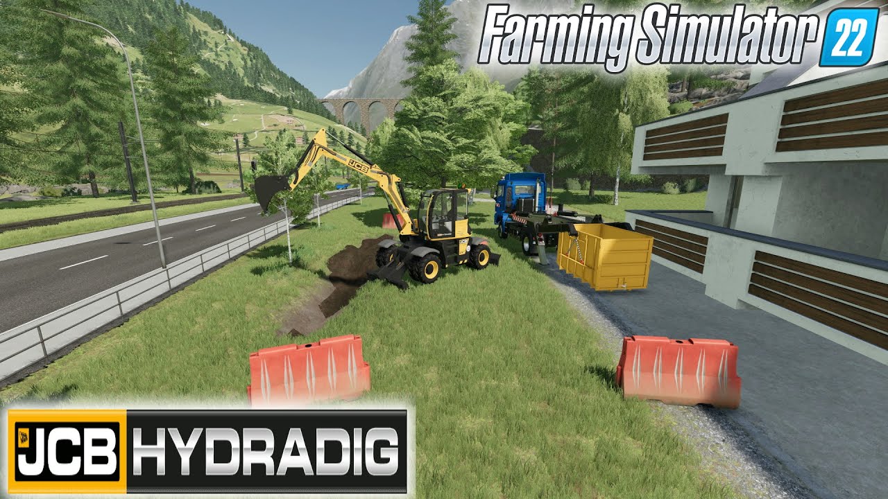 FS22 NEW JCB Hydradig 110W 🚧 Alpine TP Map Public Works 🚧Farming ...