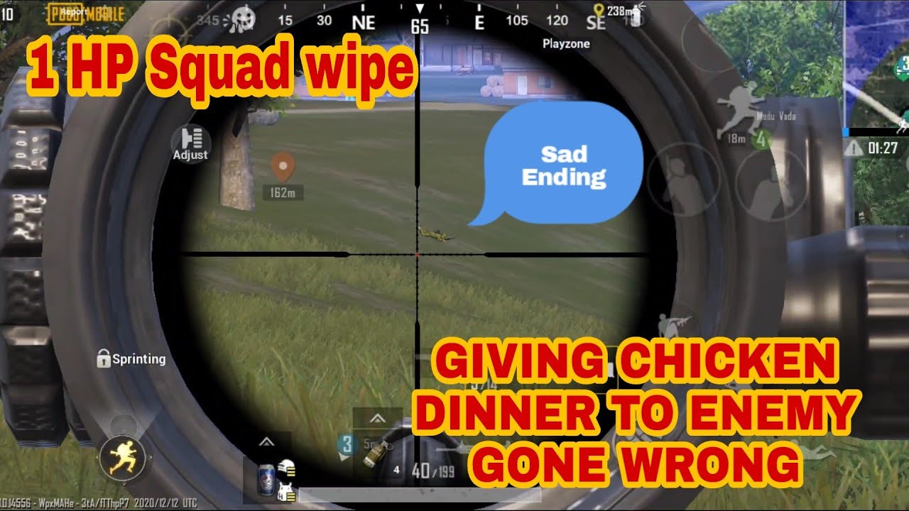 GIVING CHICKEN DINNER TO ENEMY || SAD ENDING ||1 HP SQUAD WIPE || RUSH ...