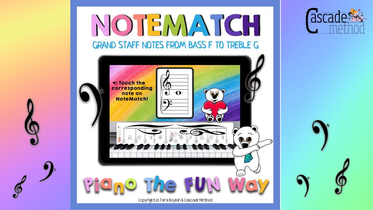 NoteMatch Grand Staff Note Reading Level 1 Notes From Bass F to Treble ...