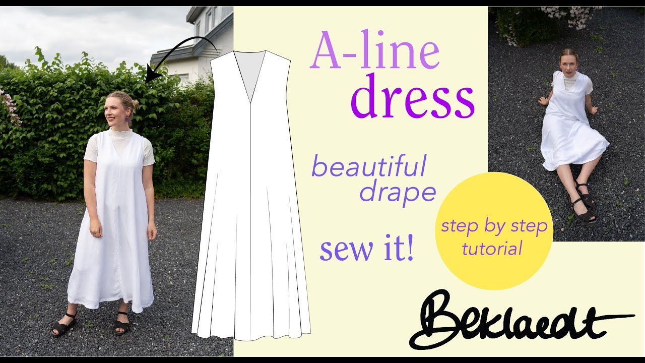 Sleeveless cone dress with v-neck - sewing pattern available for ...
