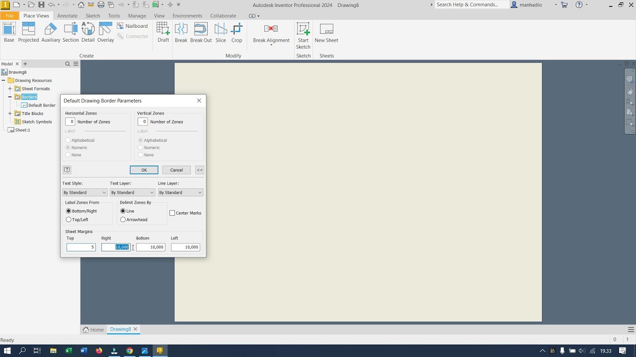 Inventor 2024 | Membuat Garis Tepi dan Title pada Etiket F4 - YouTube