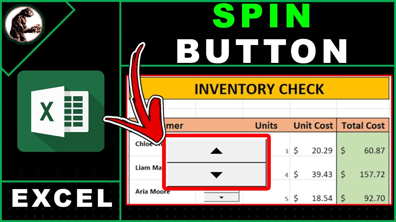 Spinning Button Excel | Add and Use Microsoft Office - YouTube