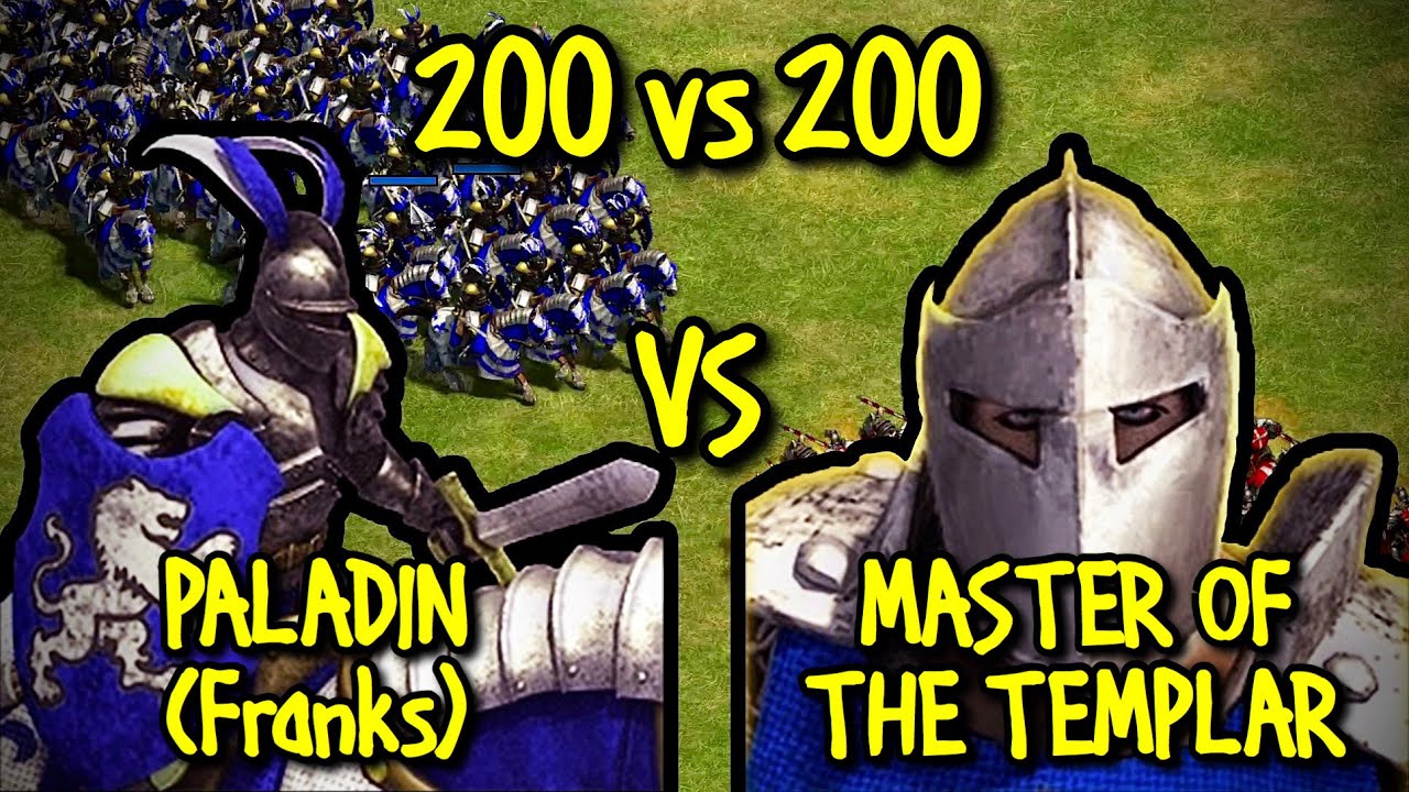 200 PALADINS (Franks) vs 200 MASTER OF THE TEMPLAR | AoE II: Definitive ...