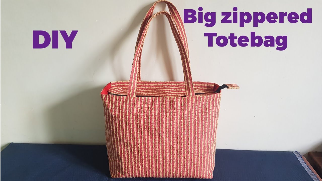 🔥DIY Large zippered tote bag 💕 tutorial - YouTube