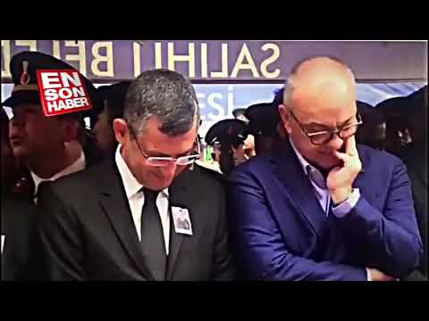 CHP'li Özgür Özel'in şehit cenazesinde güldüğü anlar
