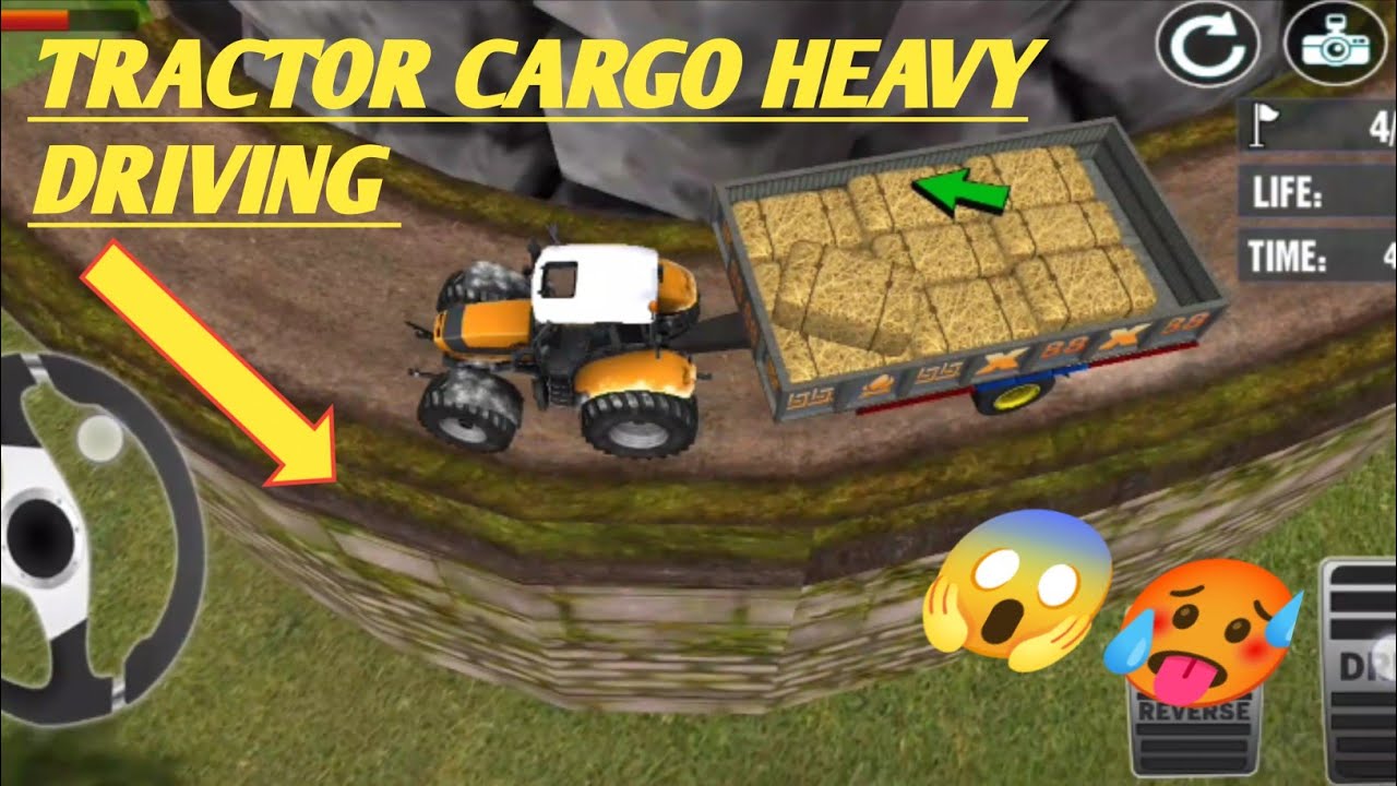 Offroad tractor trolley cargo driving।। tractor cargo simulator game ...