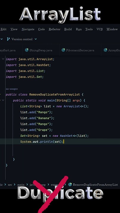 Remove Duplicate From ArrayList#java #shorts#shortsfeed#viral #youtubeshorts #shortsfeed # ...