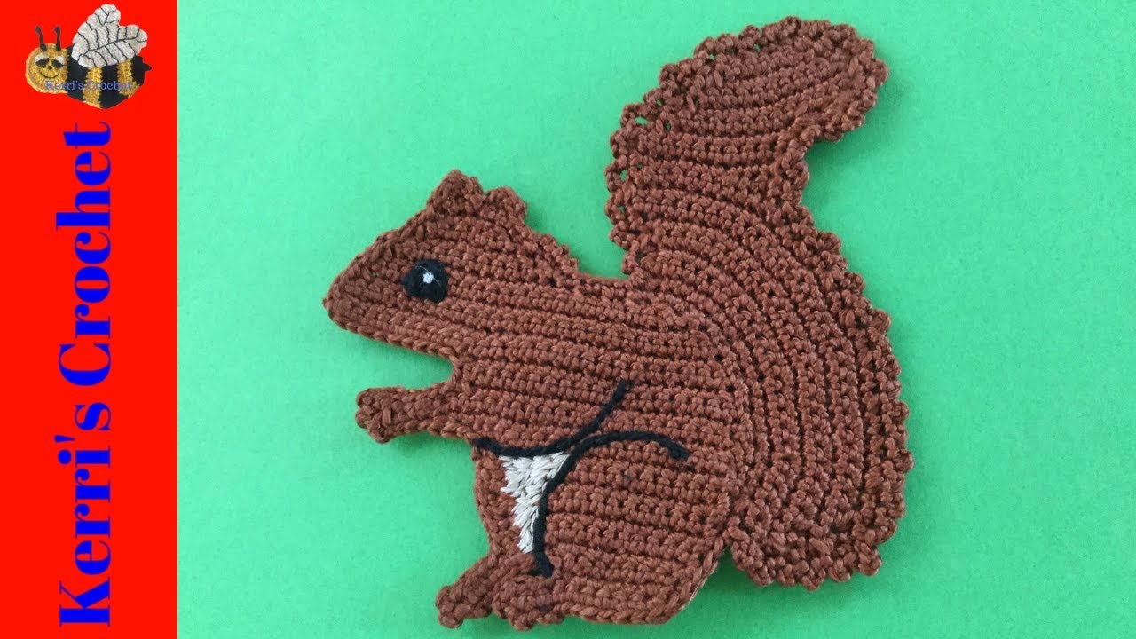 Crochet Squirrel Tutorial - Crochet Applique Tutorial - YouTube